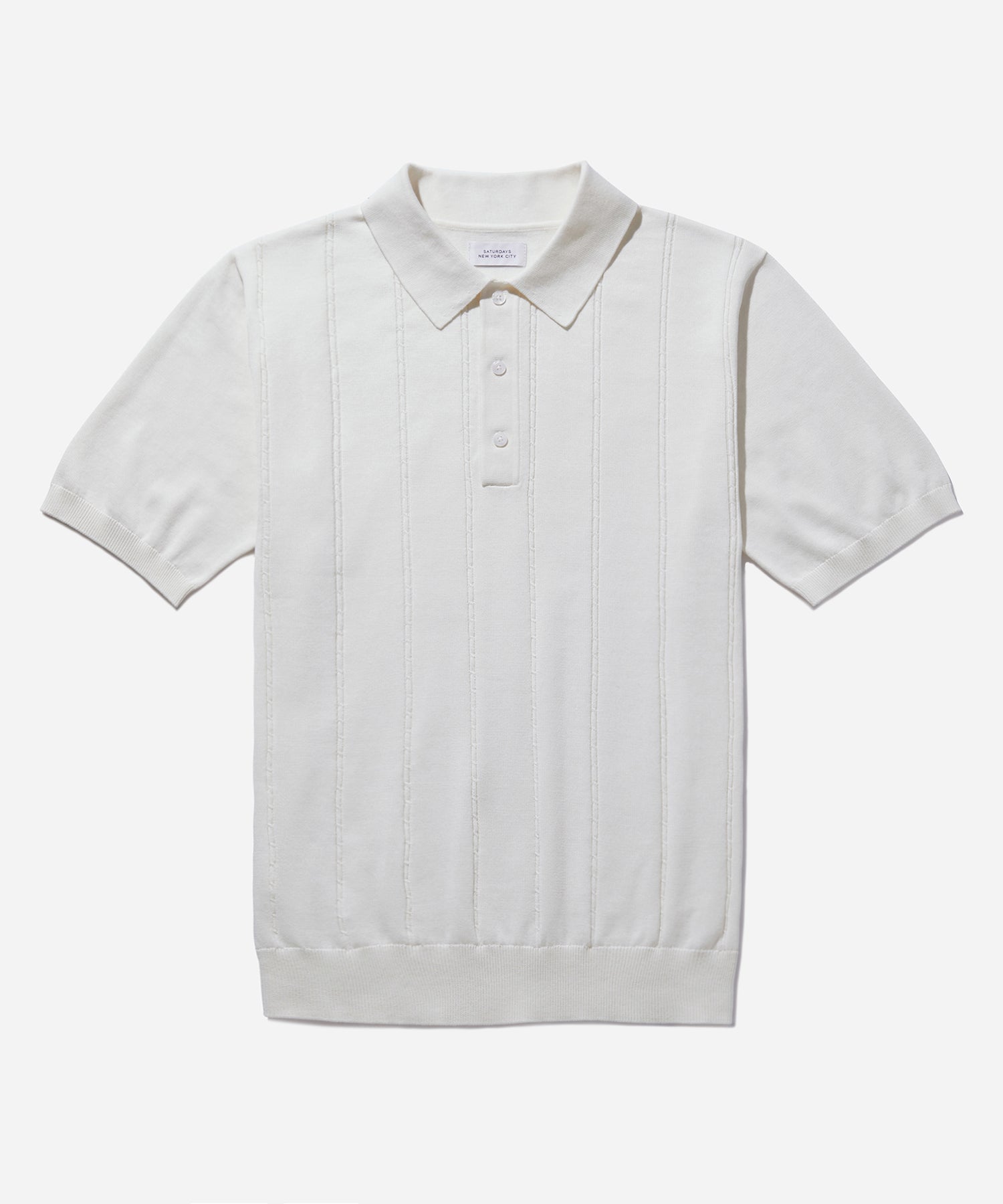 Jahmad Mini Cable Knit Polo | Saturdays NYC Jahmad Mini Cable Knit Polo | Saturdays NYC
