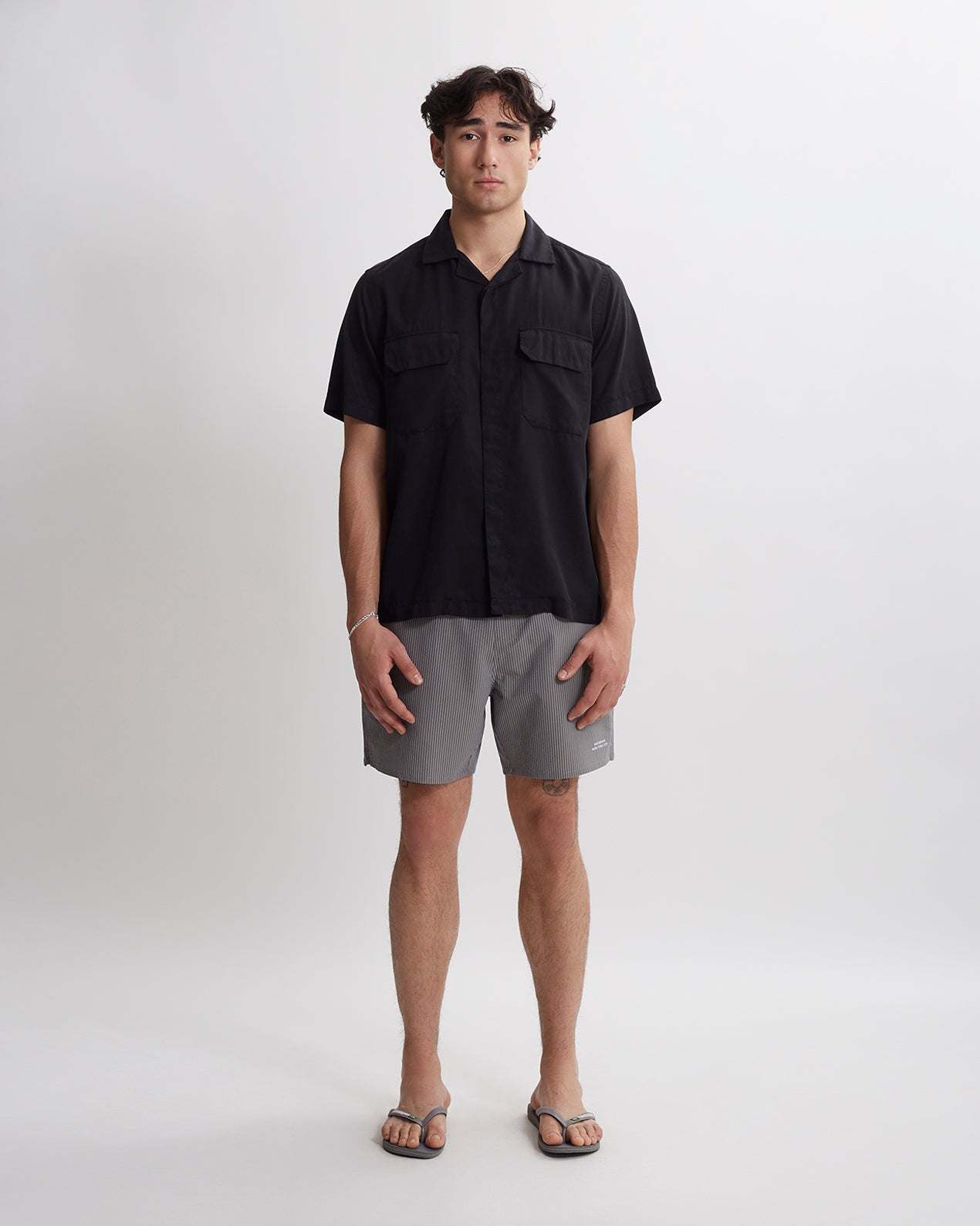 Timothy Seersucker Stripe Swim Short Saturdays Nyc
