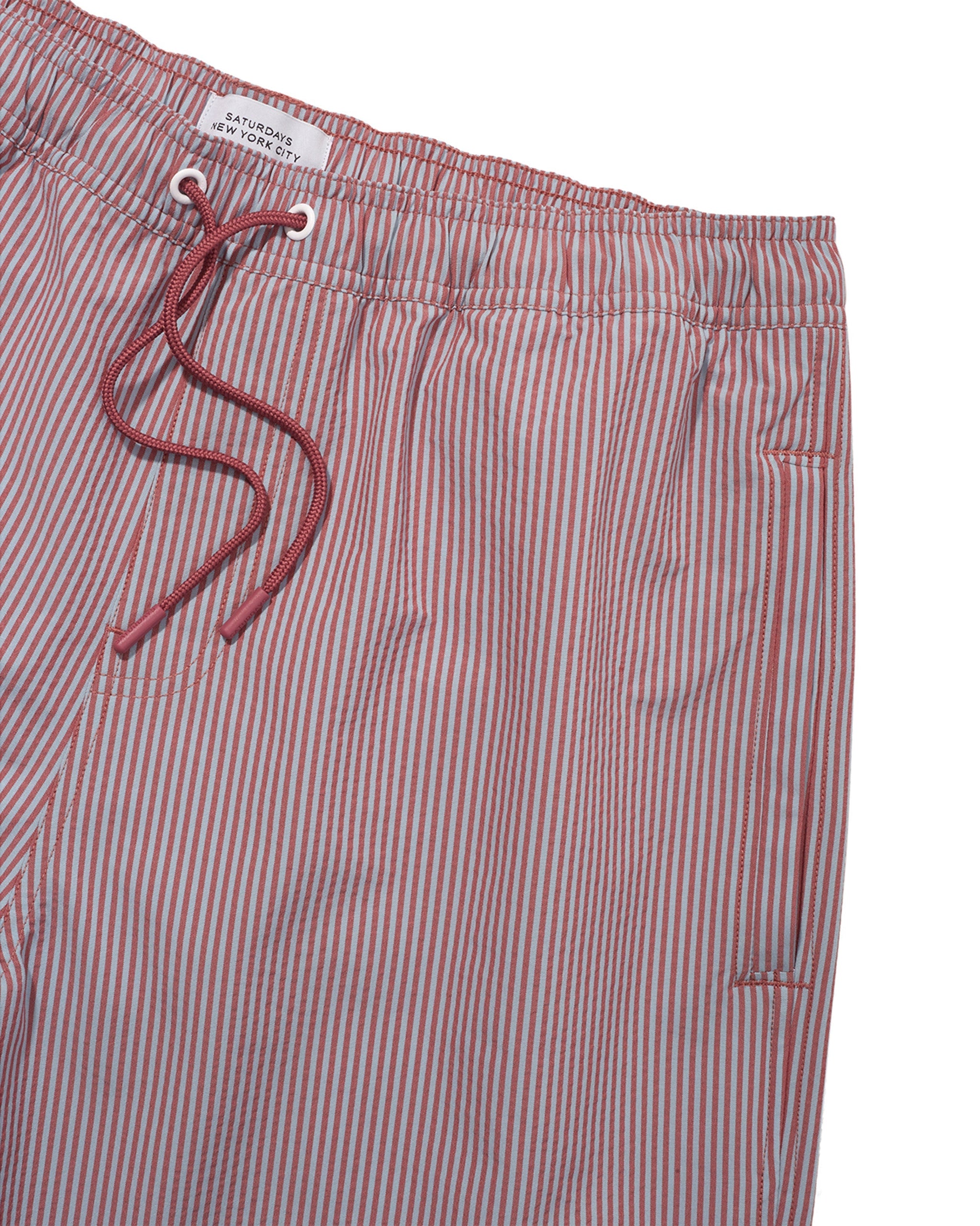 Timothy Seersucker Stripe Swim Short Saturdays Nyc