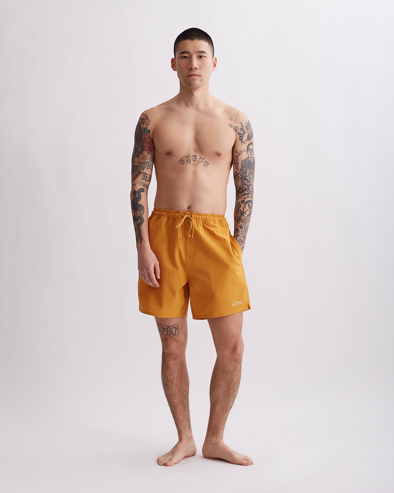 Timothy Seersucker Stripe Swim Short Saturdays Nyc